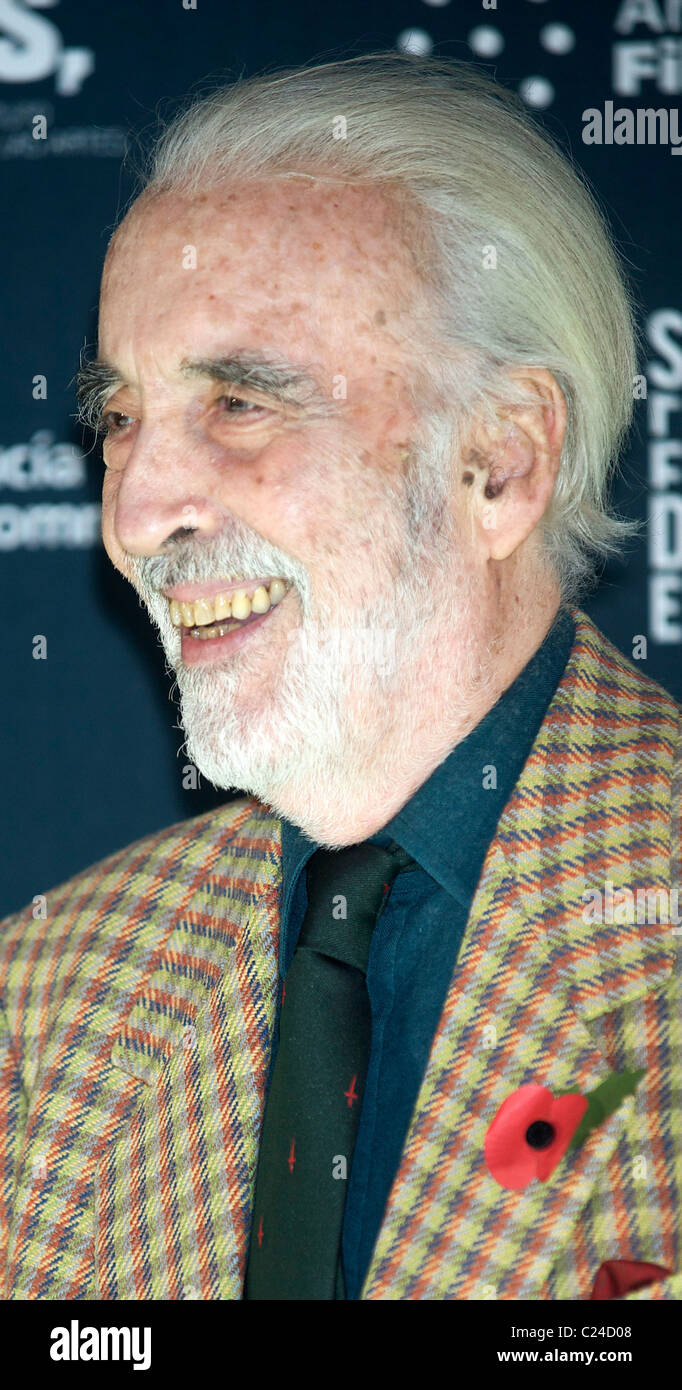 Christopher Lee attends the Photocall and Press Conference of 'Triage ...