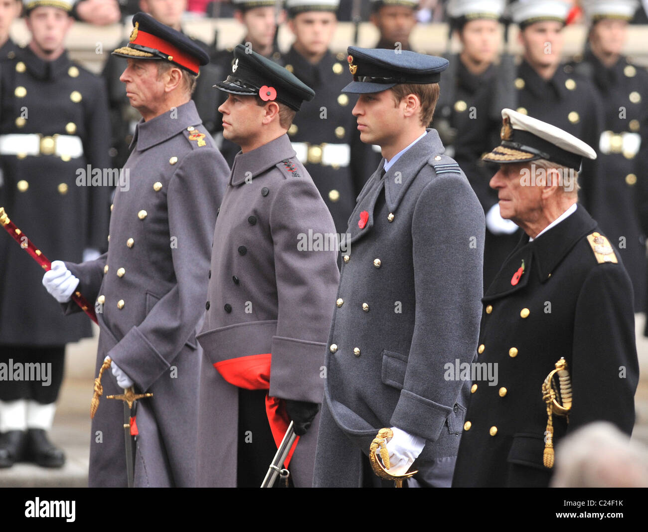 Prince William and Prince Philip Remembrance Sunday celebrations held ...