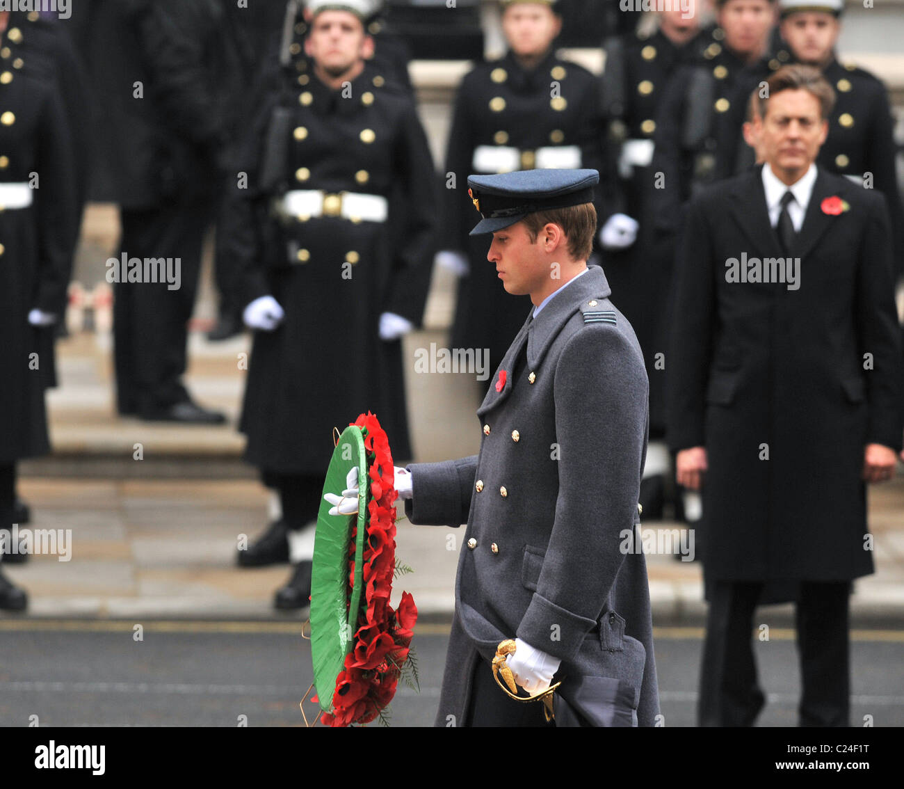 Prince William Remembrance Sunday celebrations held at the Cenotaph ...
