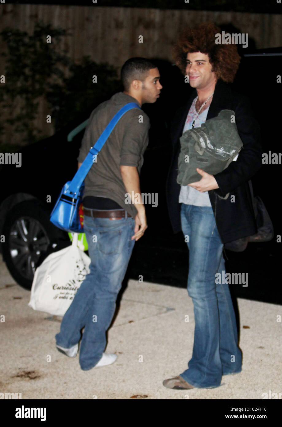 Danyl Johnson and Jamie Archer arrive back at the X Factor house from ...