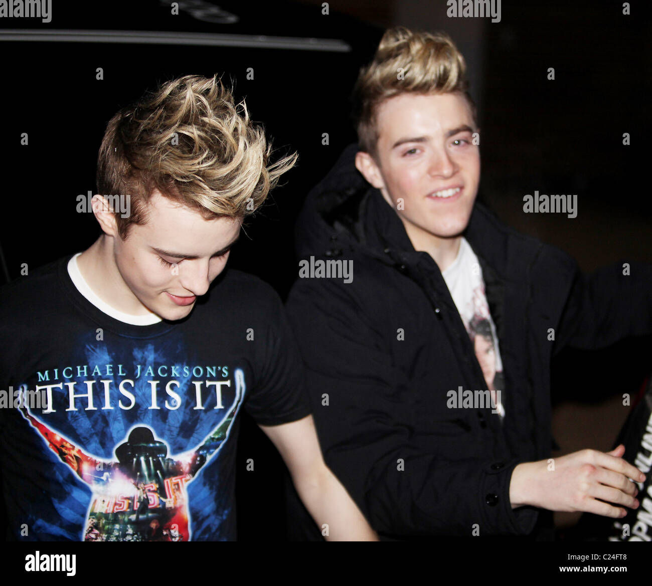 John Grimes and Edward Grimes wearing Michael Jackson t-shirts arrive ...