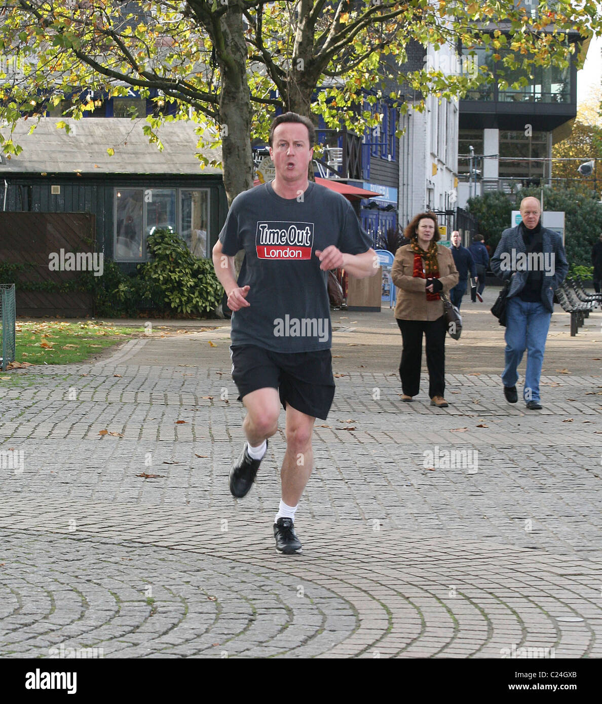 David Cameron going for a jog along the South Bank London, England - 09 ...