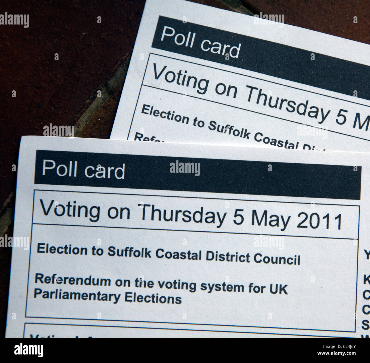 Poll cards for local elections 5 May 2011 Stock Photo - Alamy