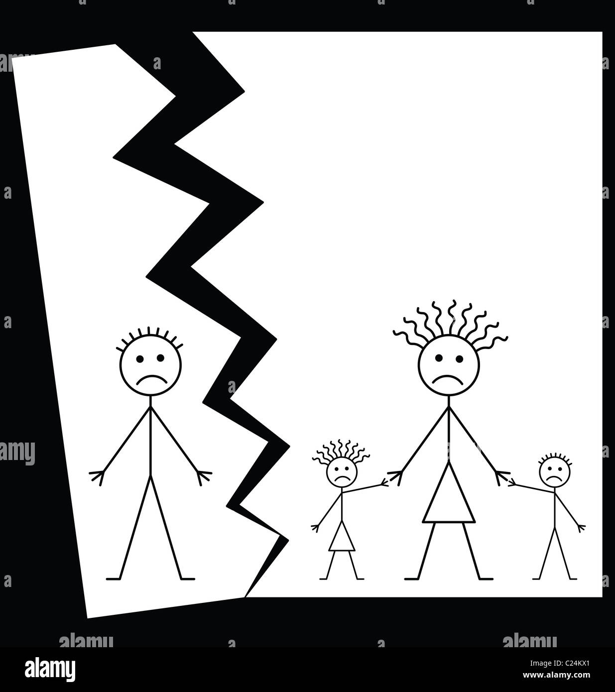 Representation of marriage break up or divorce Stock Photo - Alamy