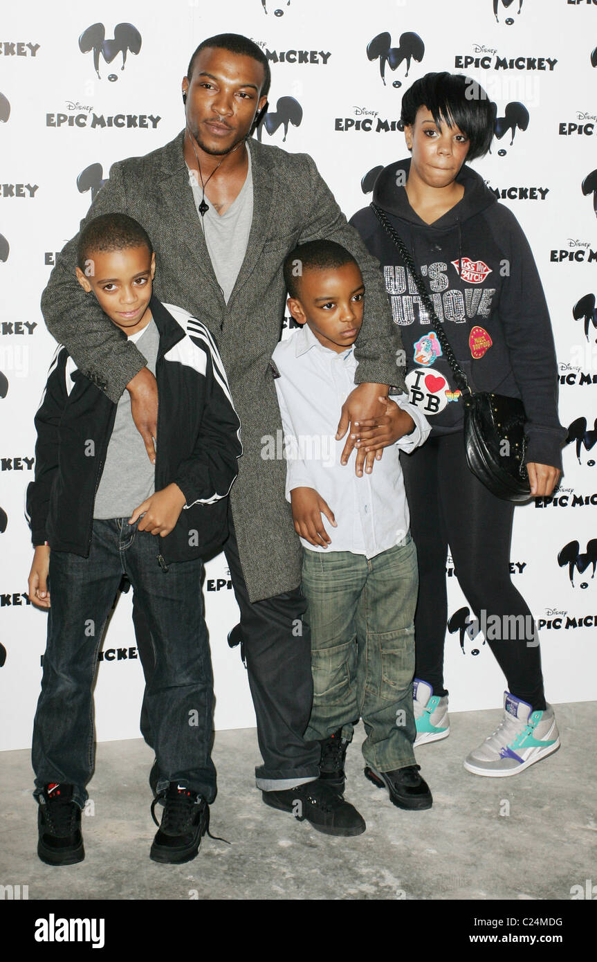 Ashley Walters and family Disney launch of 'Epic Mickey' held at ...