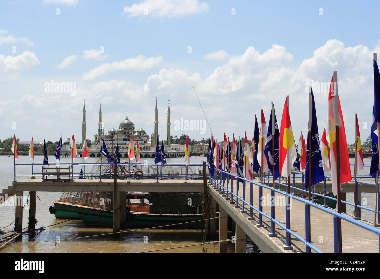 Crystal Mosque at Wan Man island in Kuala Terengganu, Malaysia Stock ...