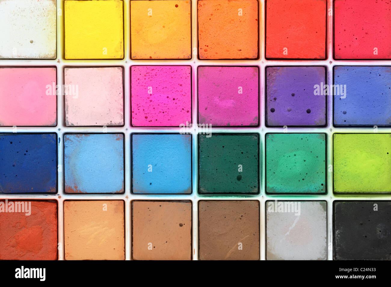Pastel chalks in plastic tray Stock Photo - Alamy
