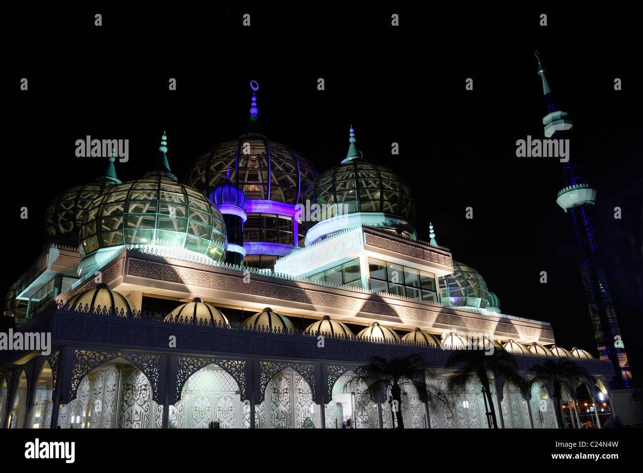 Crystal Mosque at Wan Man island in Kuala Terengganu, Malaysia. The ...