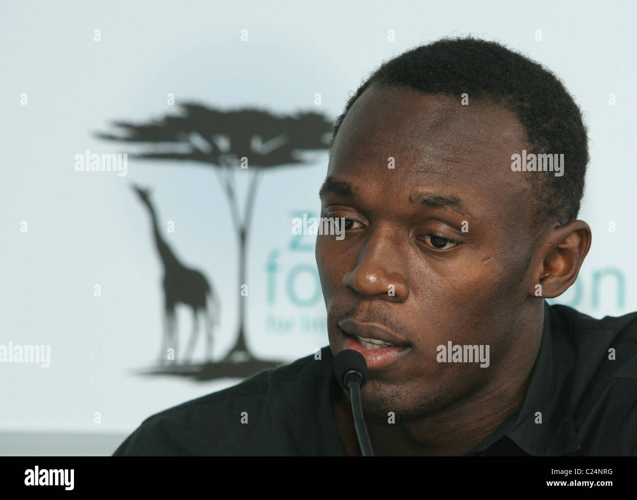 Usain Bolt promoting The Long Run Conservation project at The Design ...