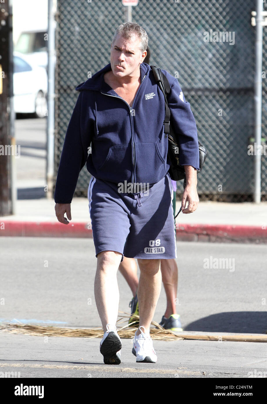 Ray Liotta leaving the Gym and returning to his SUV car Los Angeles ...