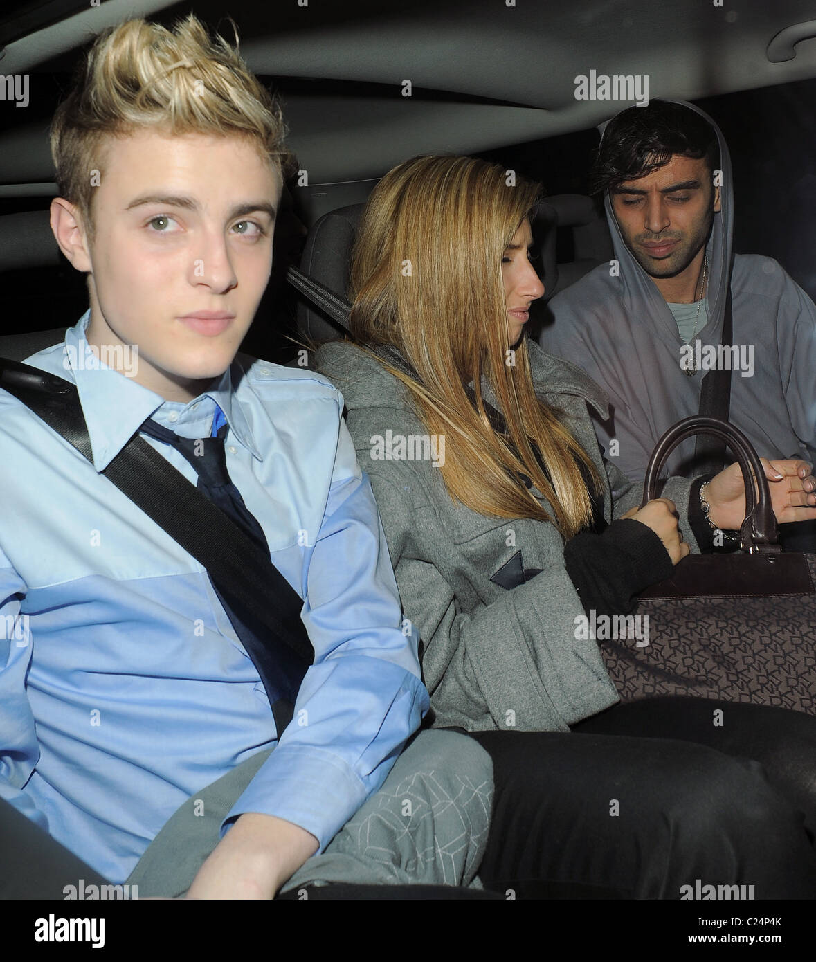 X Factor finalists Edward Grimes and Stacey Solomon arrive back at The ...