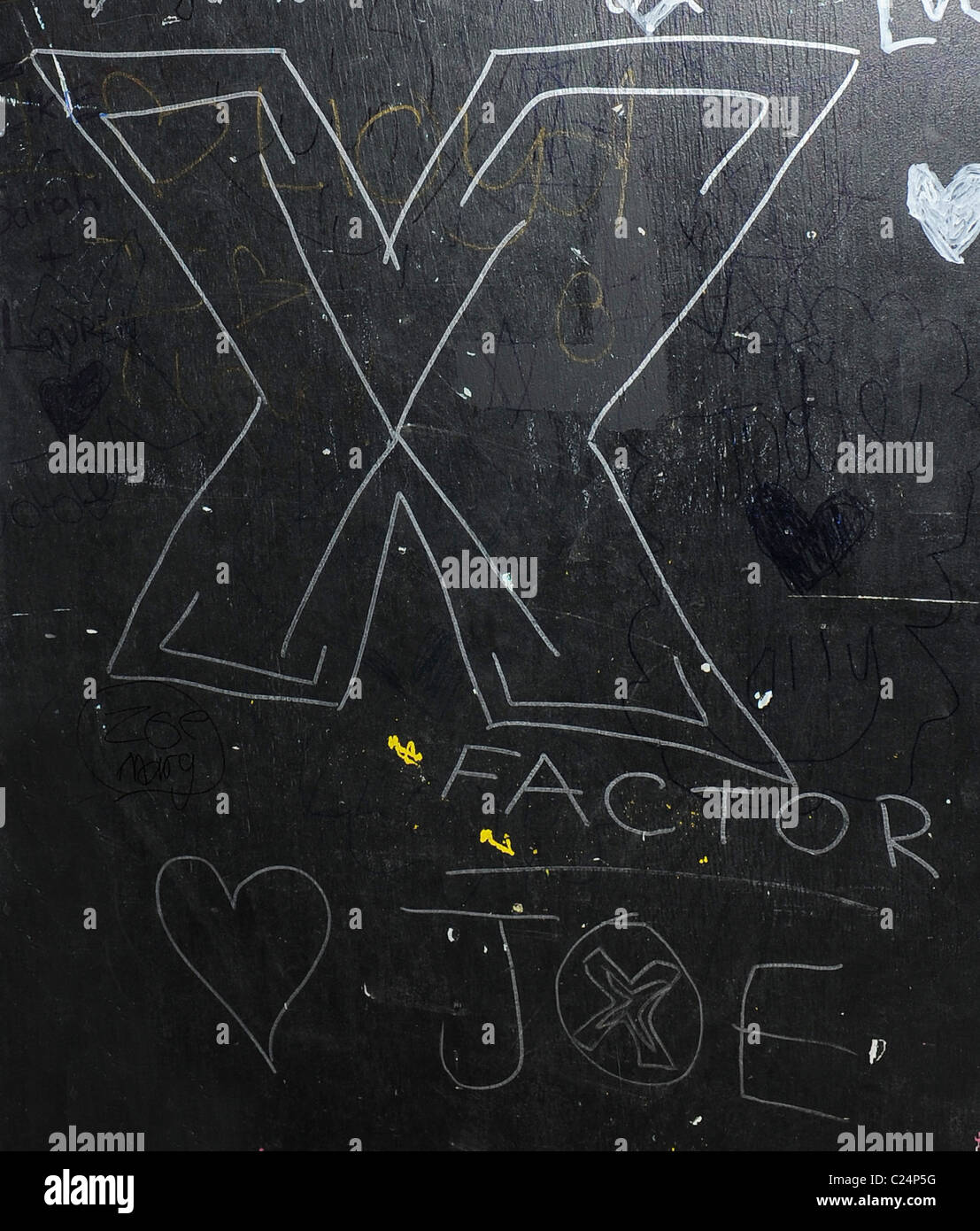 General views of the gates and walls outside The X factor House, where ...