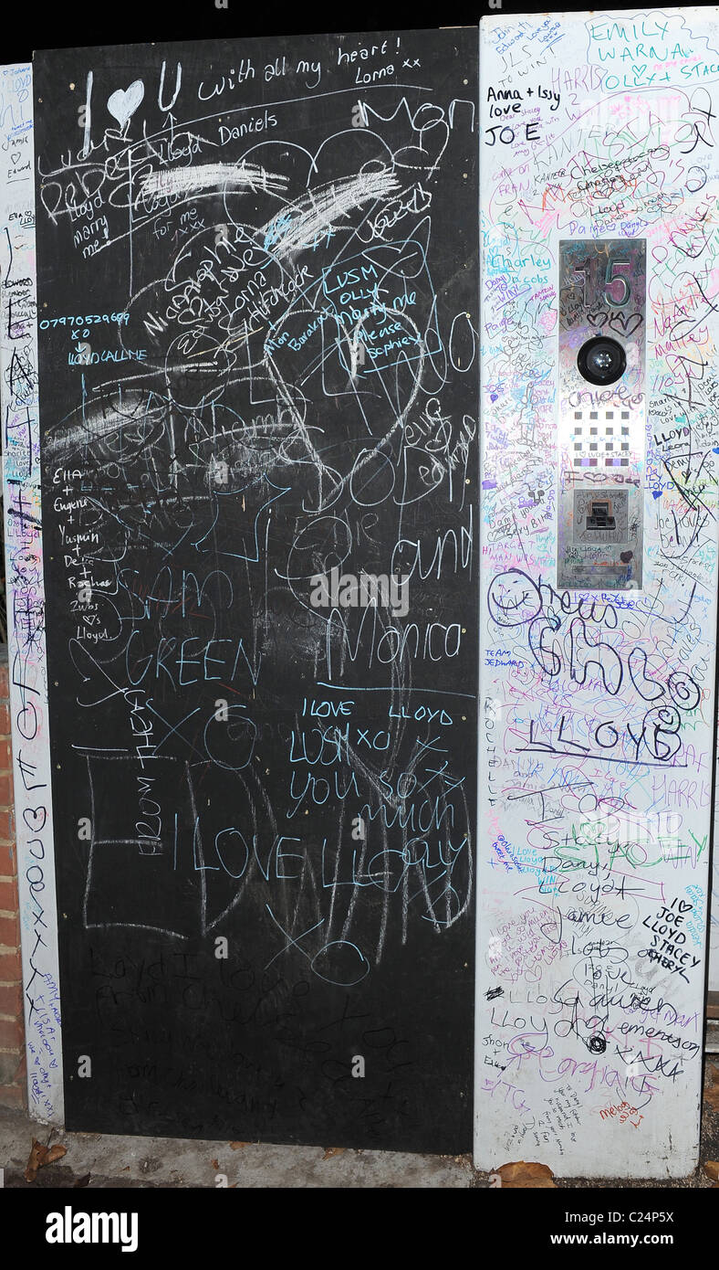 General views of the gates and walls outside The X factor House, where ...