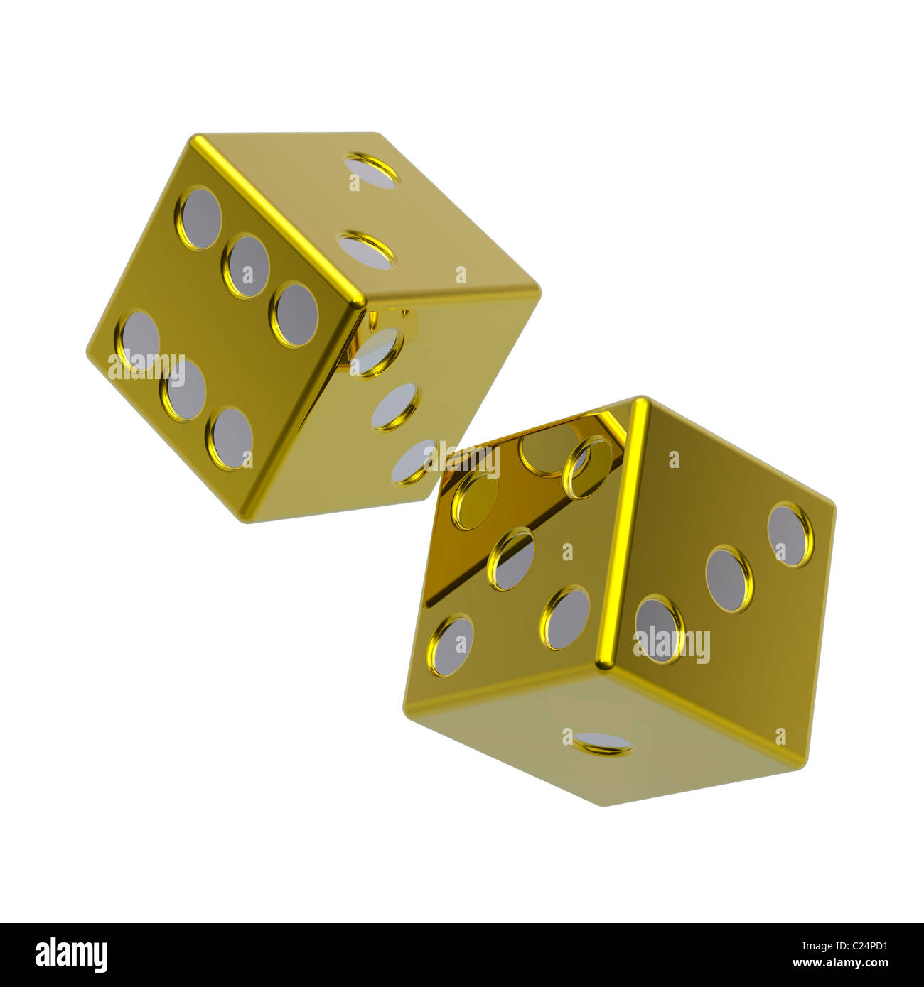 Three golden dice hi-res stock photography and images - Alamy