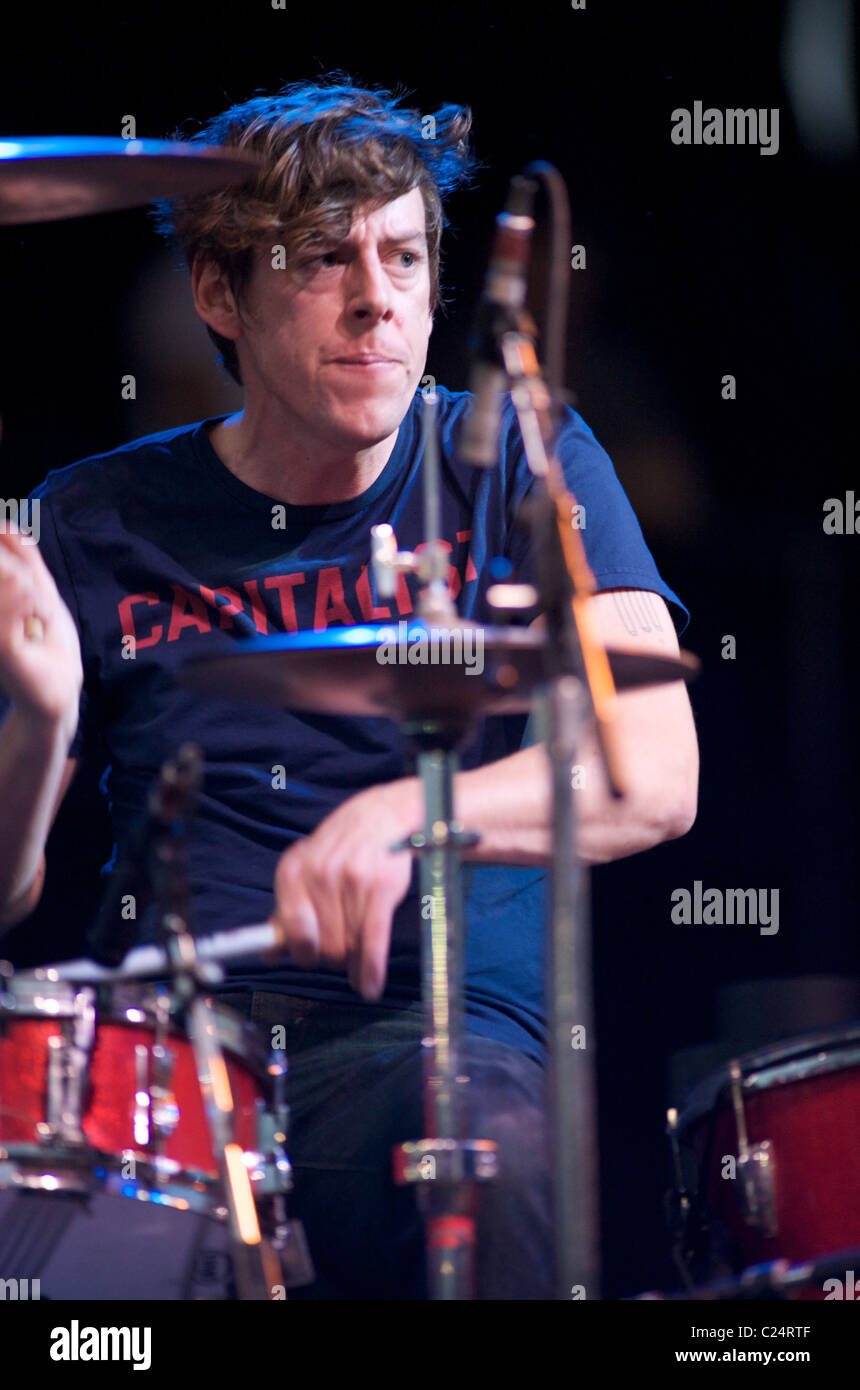 The Black Keys - Patrick Carney on drums play the Playstation stage on day 1 at the 'Voodoo ...