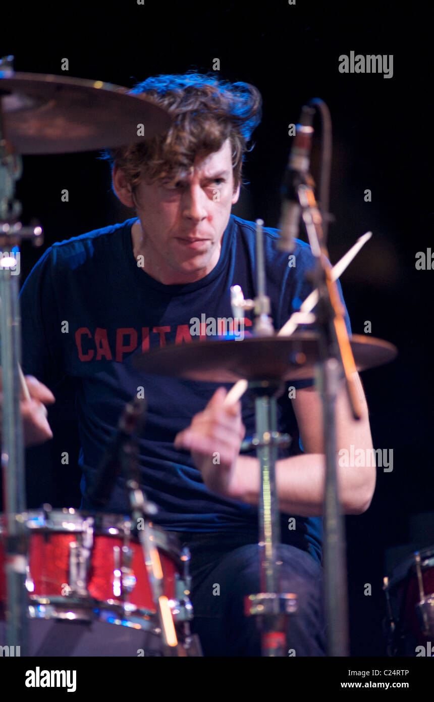The Black Keys - Patrick Carney on drums play the Playstation stage on ...