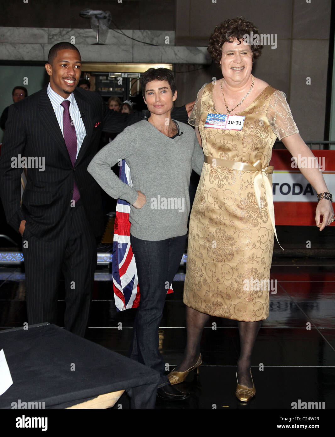 Nick Cannon, Amy Robach as Simon Cowell, Lester Holt as Susan Boyle ...
