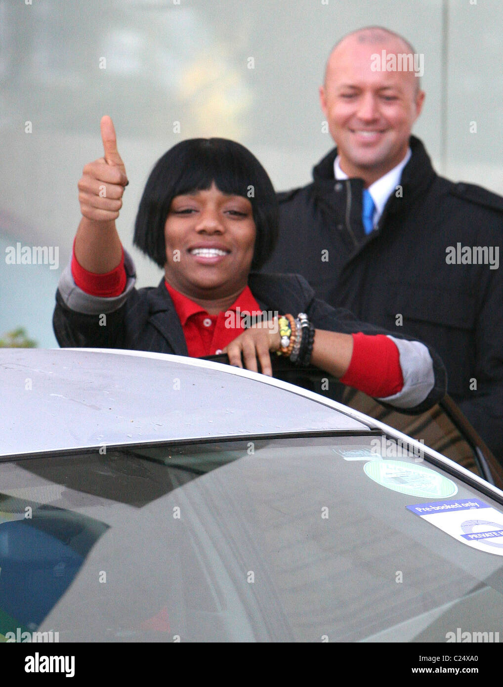 Rachel Adedeji gives a thumbs up and a smile as she leaves the 'X ...