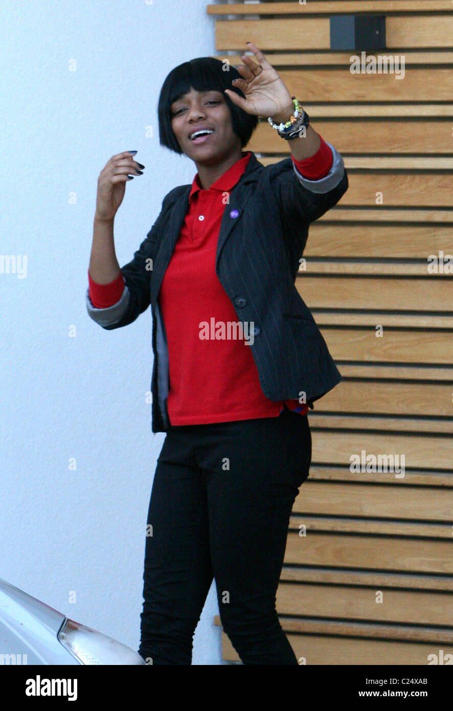 Rachel Adedeji gives a wave and a smile as she leaves the 'X Factor ...