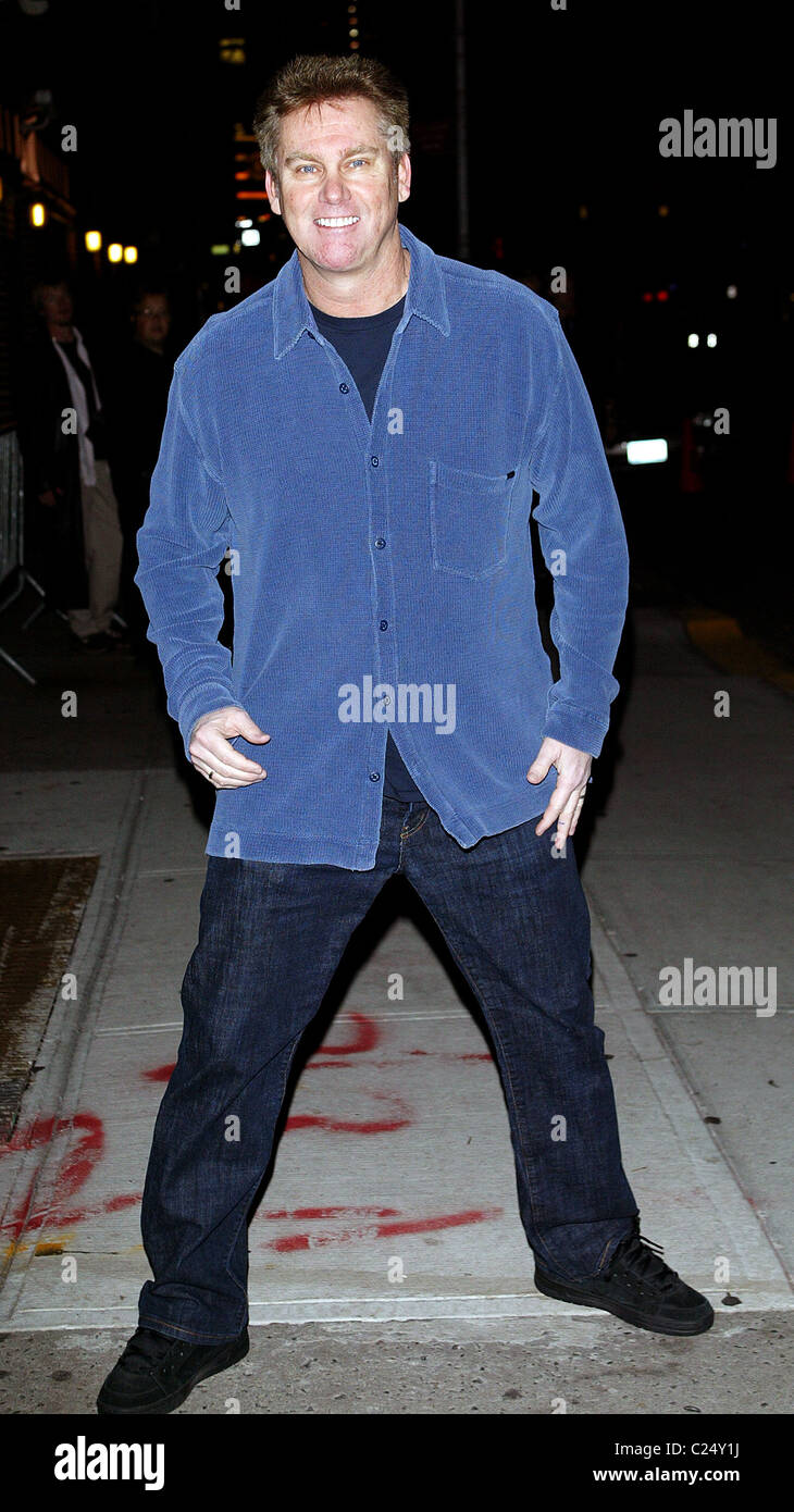 Brian Regan, outside the Ed Sullivan Theater for the 'Late Show With ...