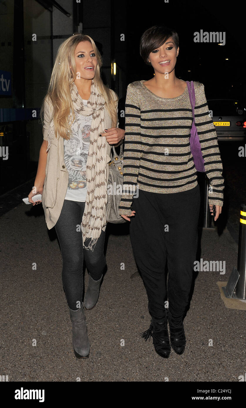 Mollie King And Frankie Sandford From Girl Group The Saturdays Leave