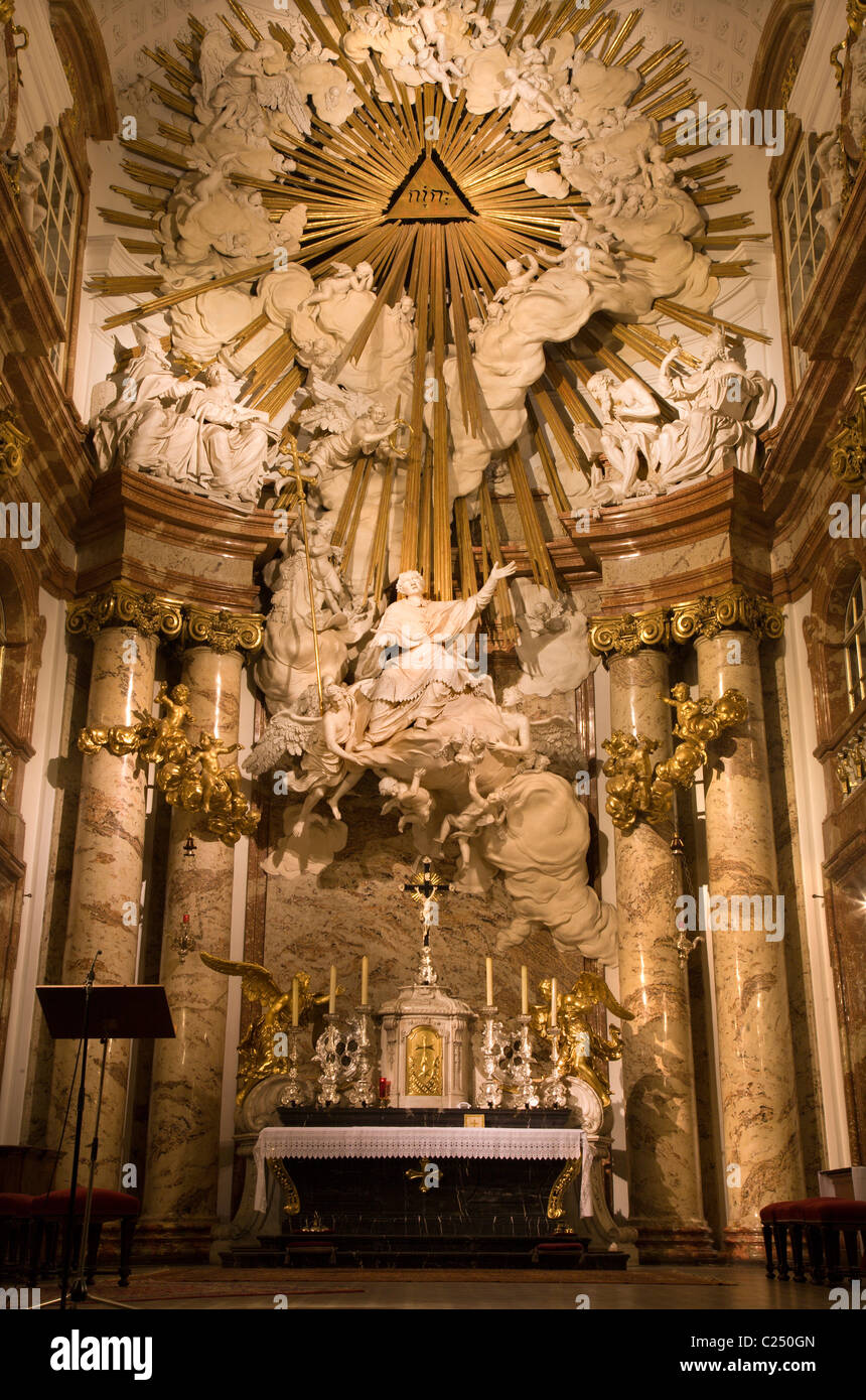 Vienna - baroque altar from Charles Boromeo church Stock Photo - Alamy