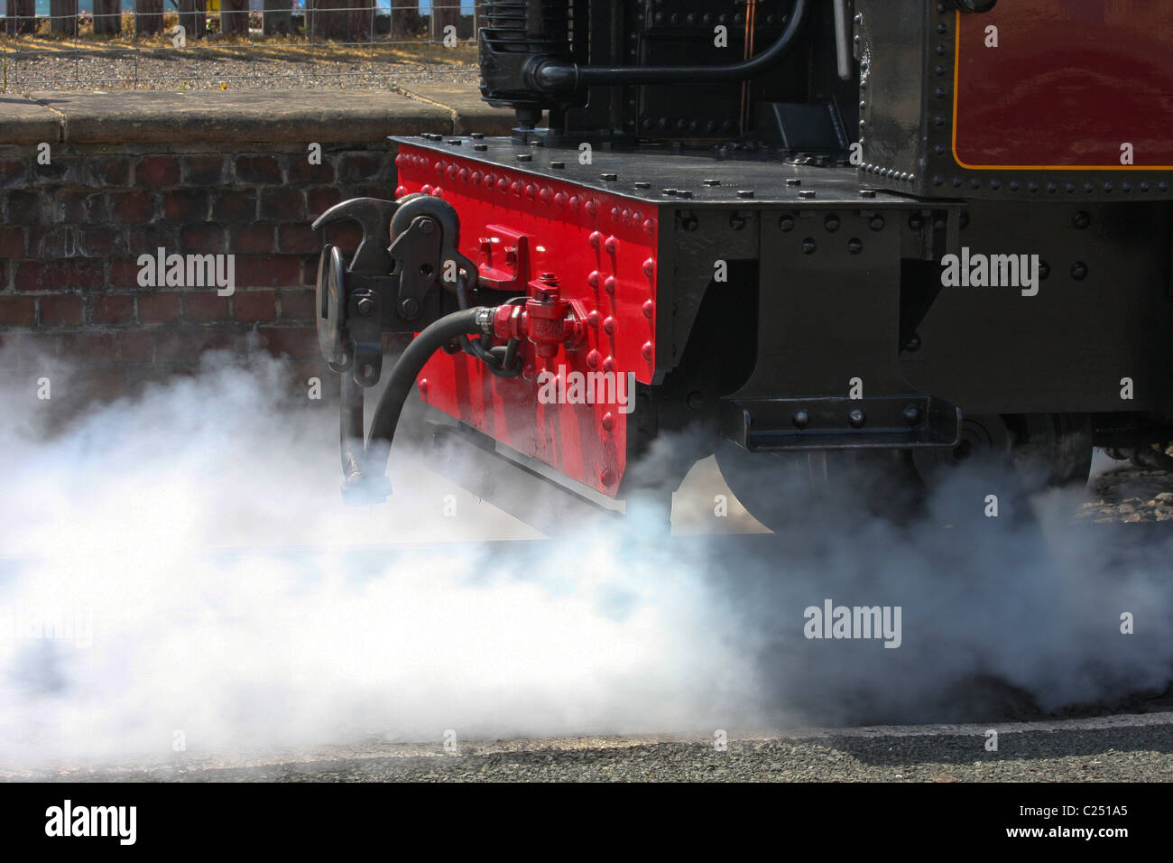 Steam Train Engine Venting Steam Stock Photo - Alamy