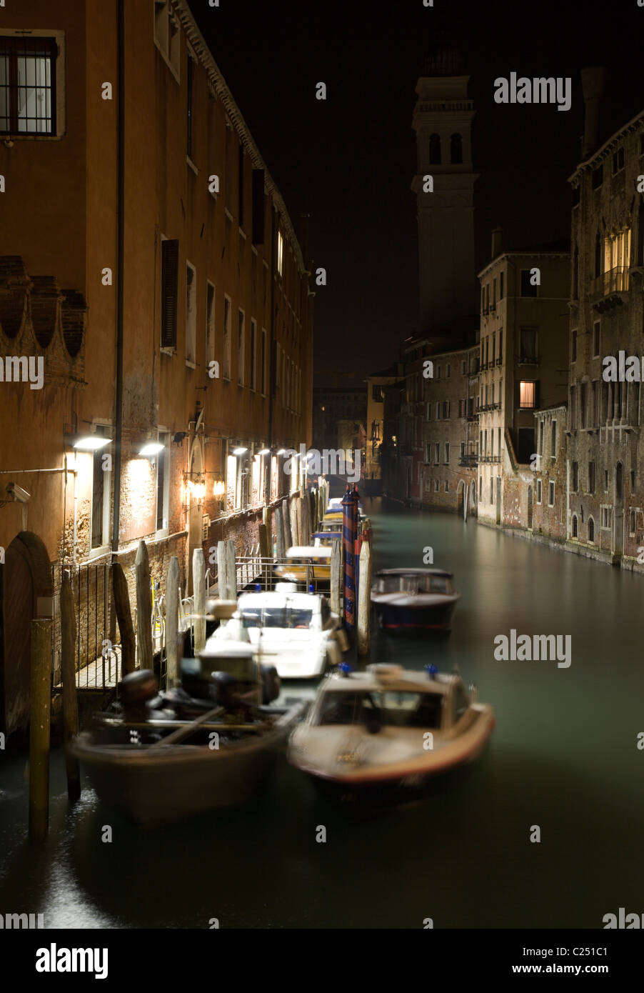 Venice Street At Night Stock Photos & Venice Street At Night Stock ...
