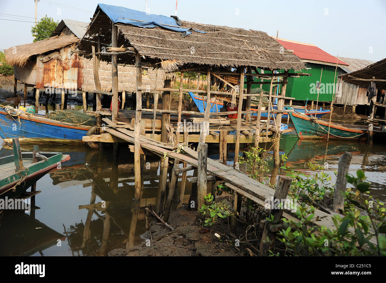 Small fishing village near Kampot town, Cambodia Stock Photo - Alamy