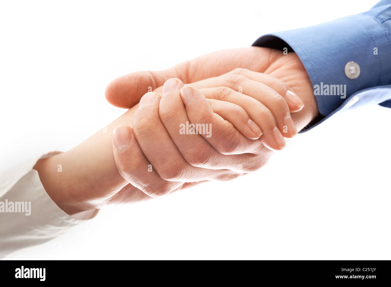 Image of partners handshake after signing contract Stock Photo - Alamy