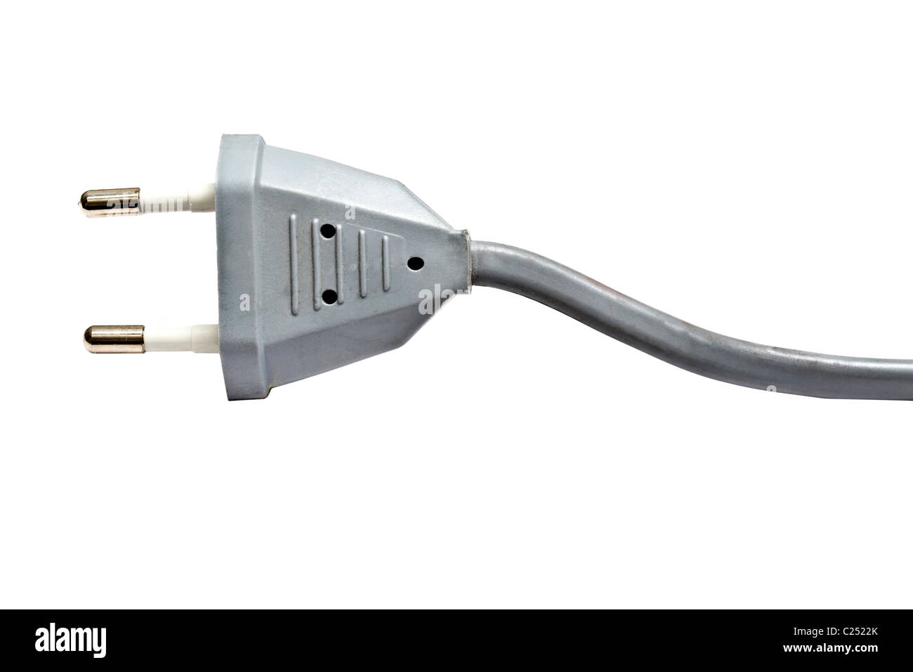 Gray electric plug isolated on white background Stock Photo - Alamy