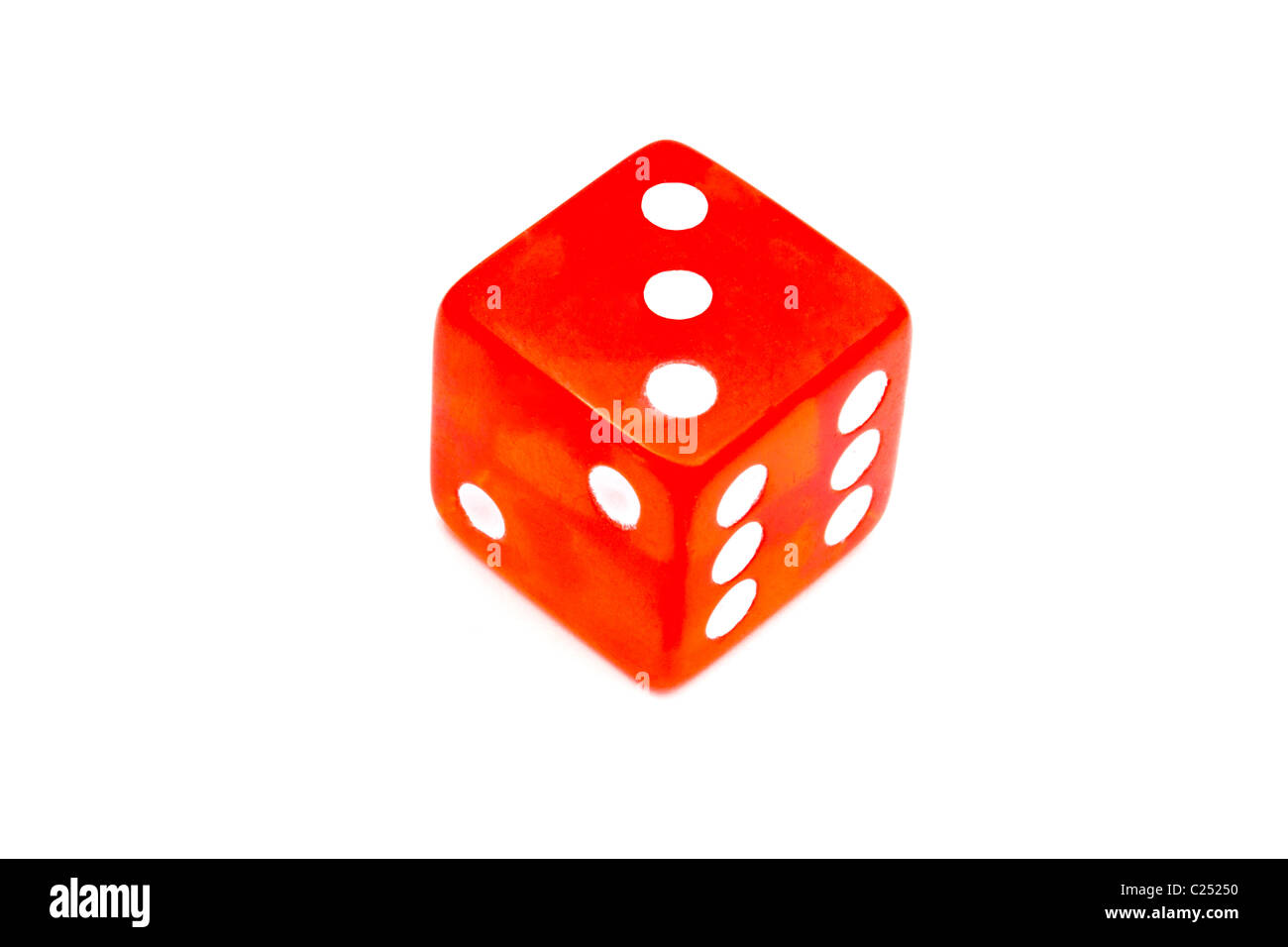Red dice isolated on white background Stock Photo - Alamy