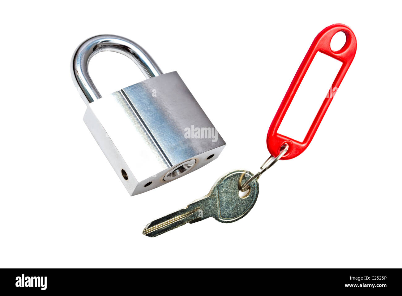 Padlock and key isolated on white background Stock Photo - Alamy