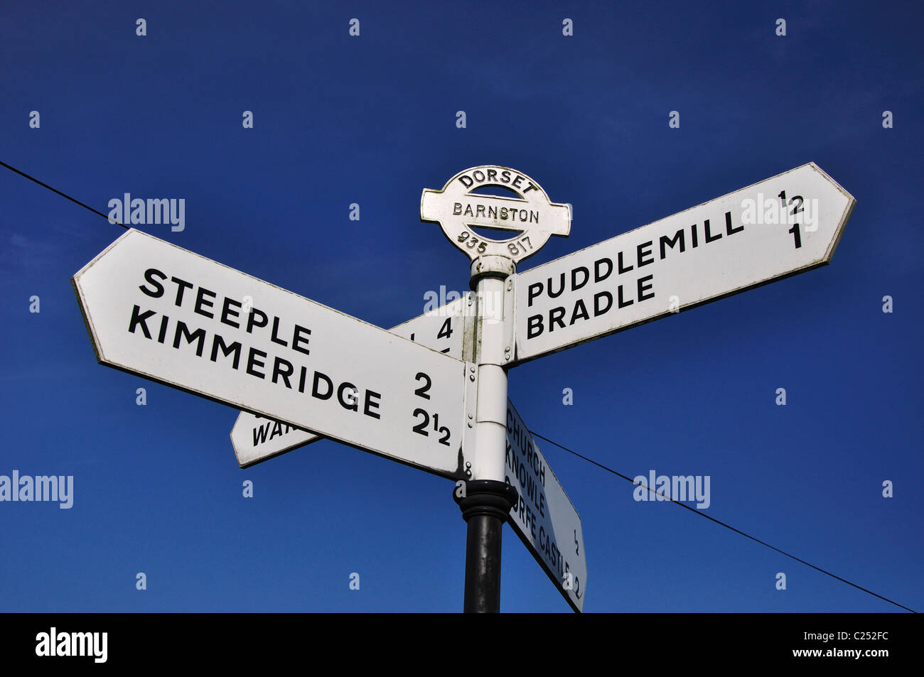 The traditional finger post at Barnston Dorset UK Stock Photo - Alamy