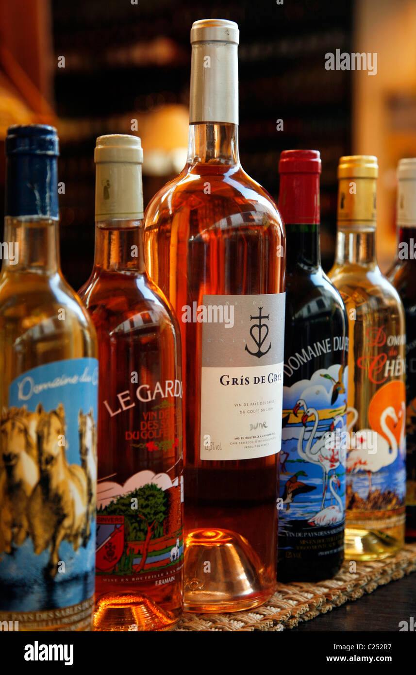 Bottles of Rose wine, Provence, France Stock Photo - Alamy