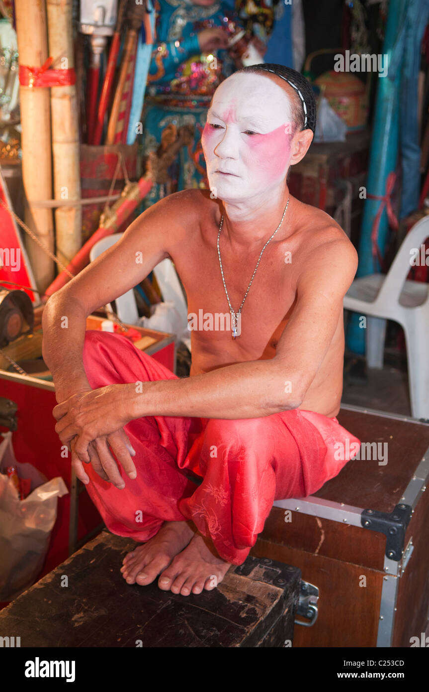 Chinese opera performer sitting backstage in Bangkok, Thailand Stock ...