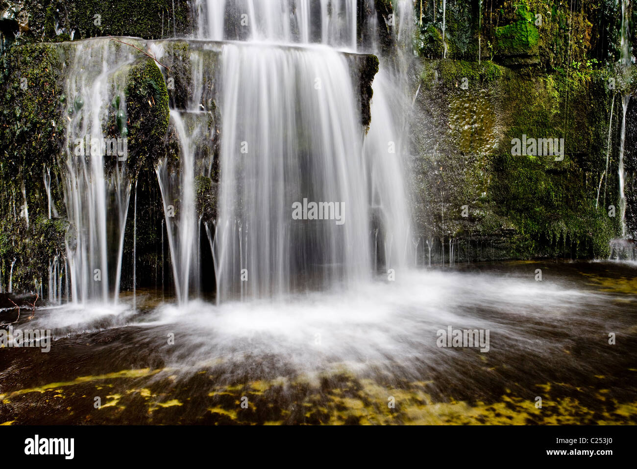 Waterfall, River Nidd near Lofthouse, Upper Nidderdale, Yorkshire Dales ...
