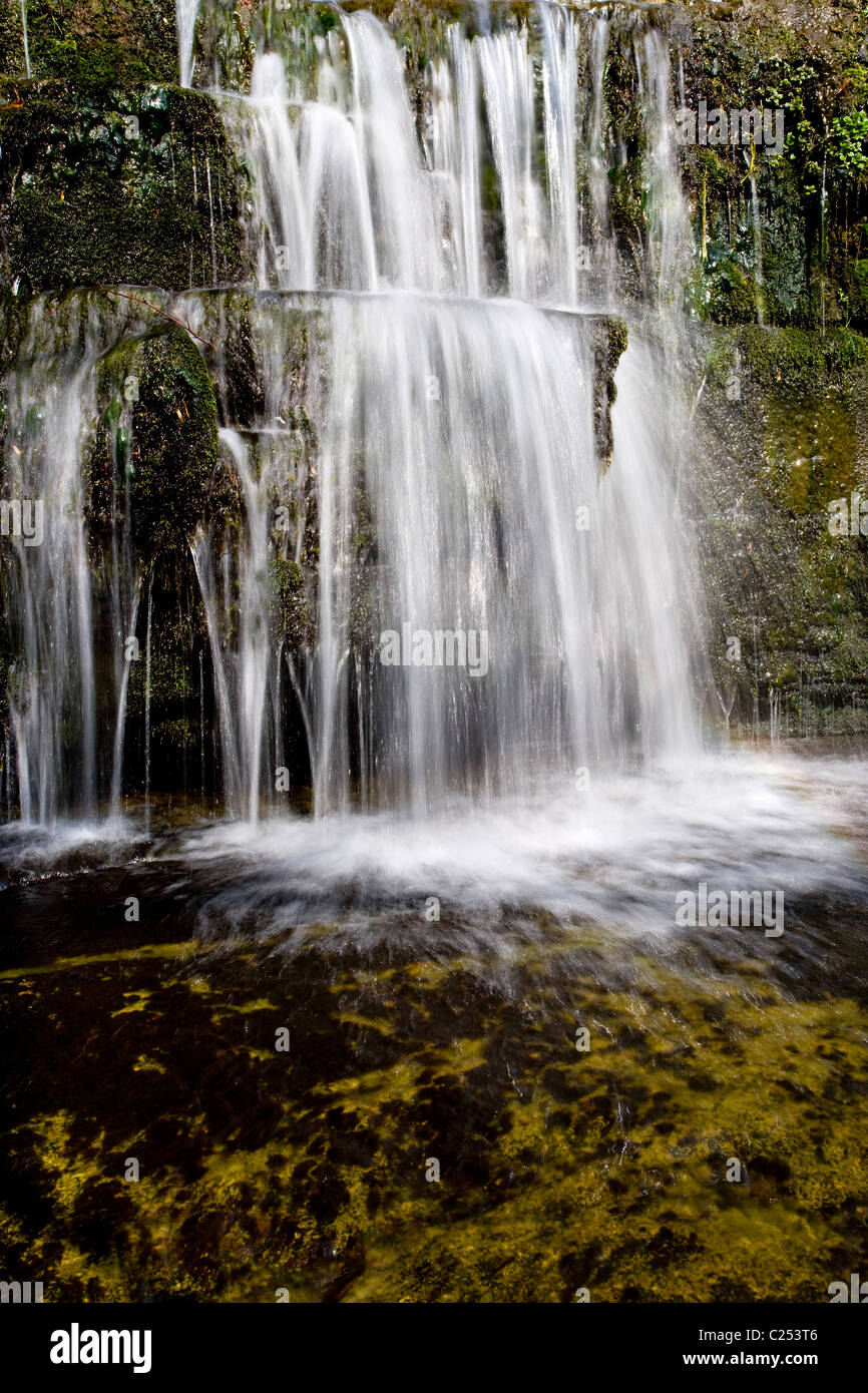 Waterfall, River Nidd near Lofthouse, Upper Nidderdale, Yorkshire Dales ...