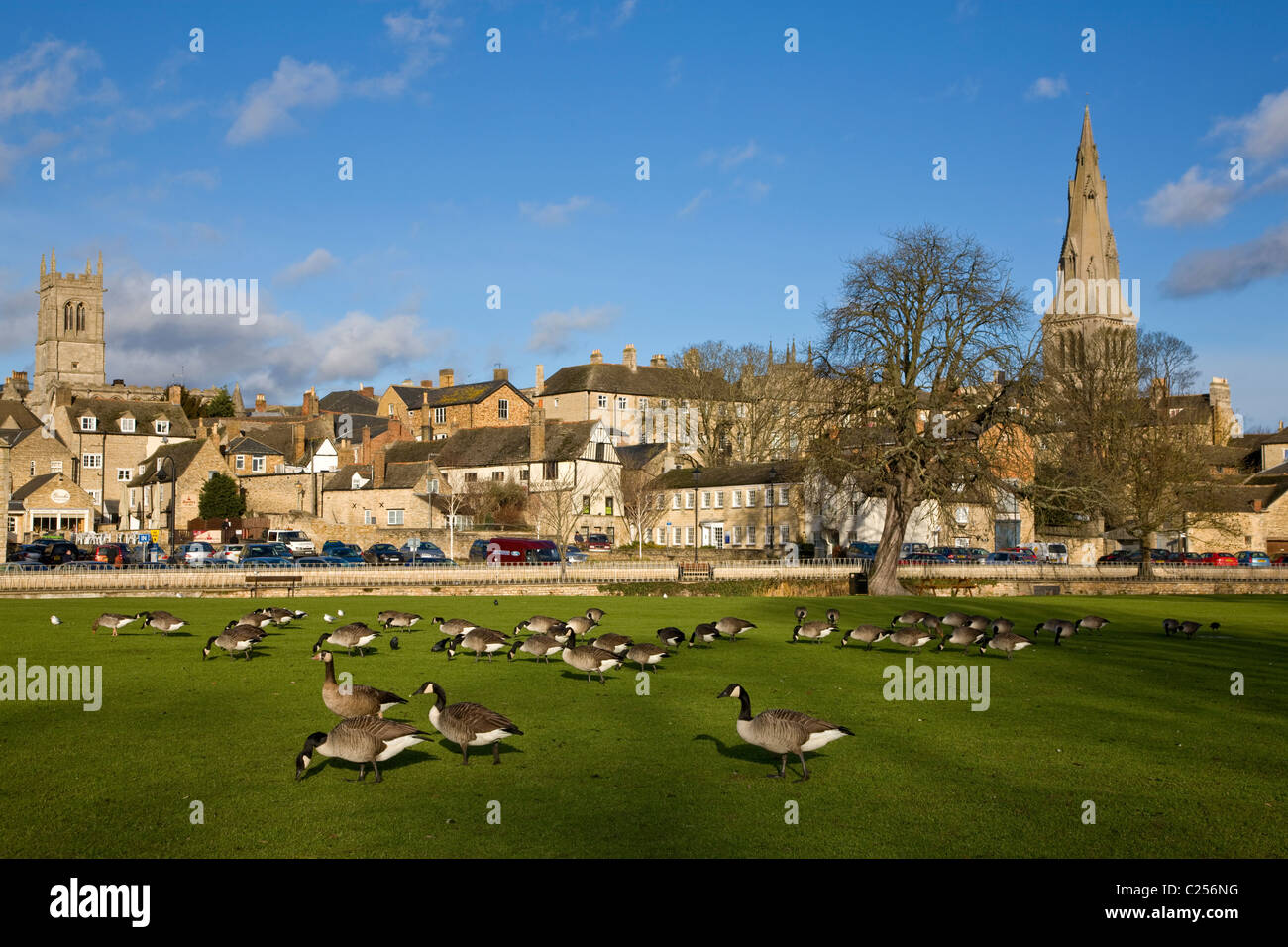 Town view from the Meadows Stock Photo - Alamy