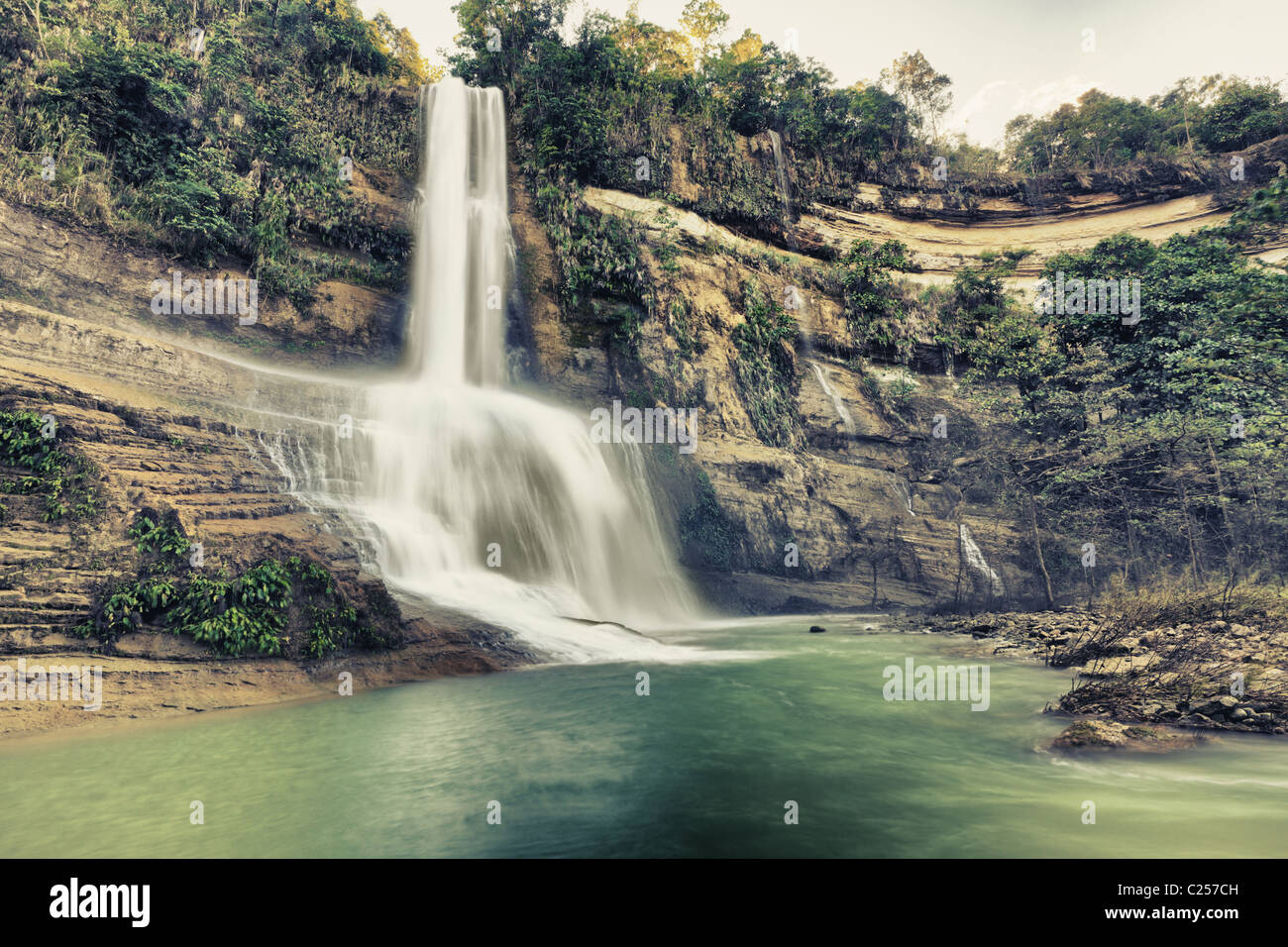 Beautiful waterfall vintage style. Bohol. Philippines Stock Photo - Alamy