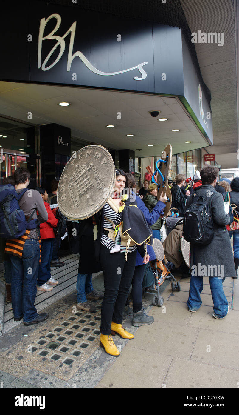 UK Uncut, the anti-cuts direct action group, Oxford Street, London 2011 ...
