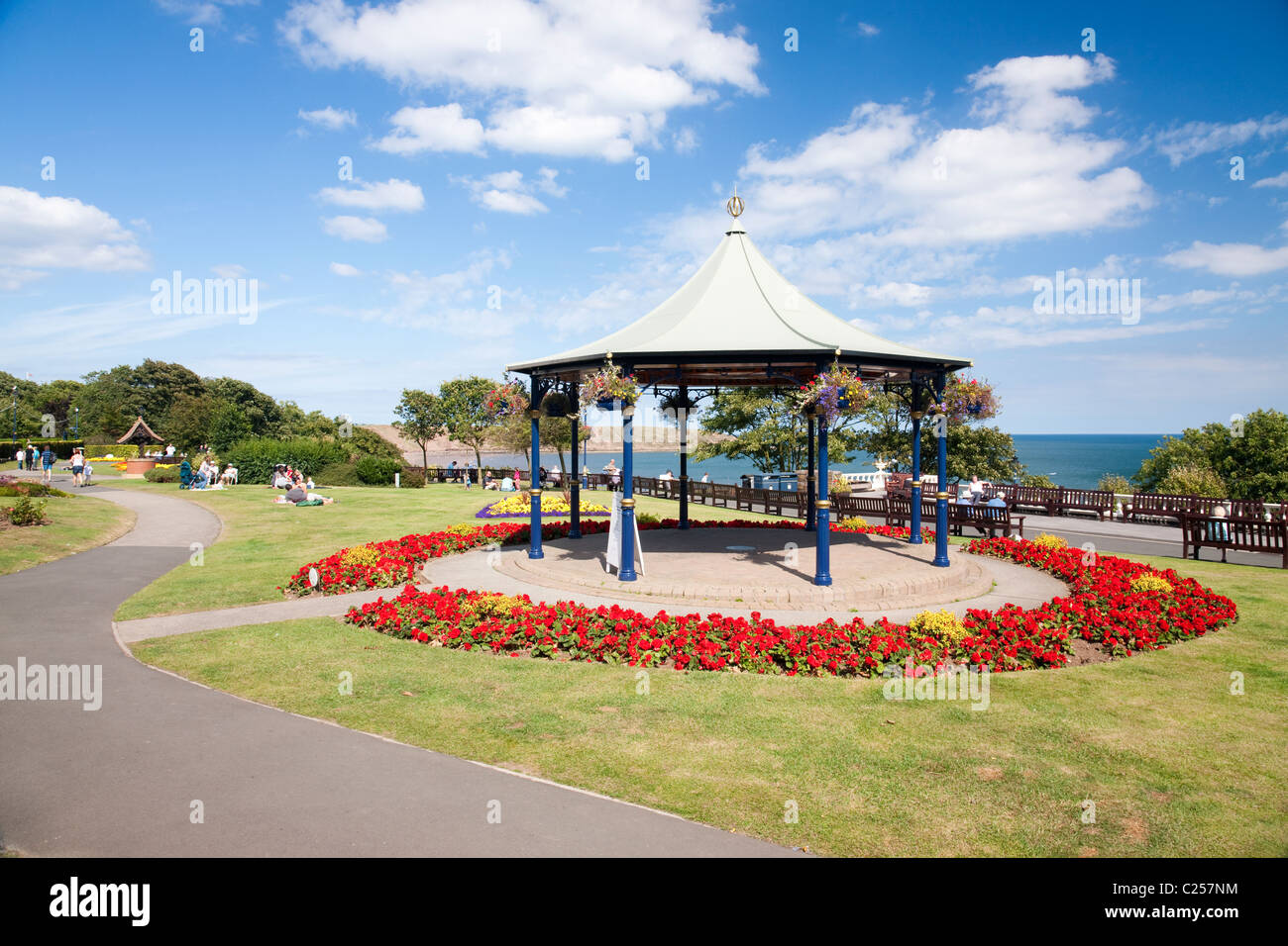 Colourful flowers in the gardens at Filey, East Yorkshire Stock Photo ...