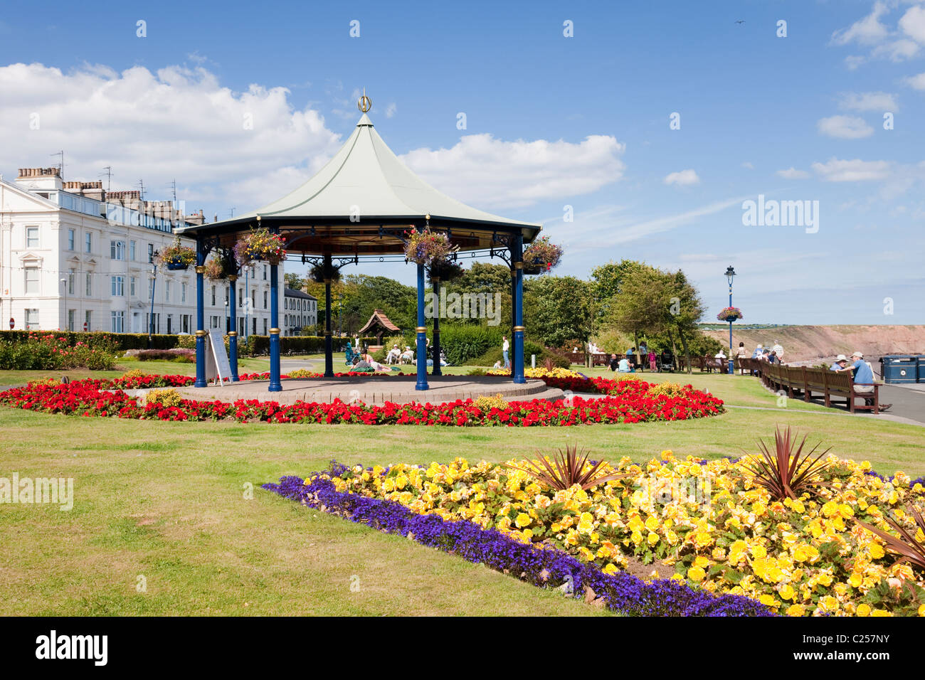 Colourful flowers in the gardens at Filey, East Yorkshire Stock Photo ...