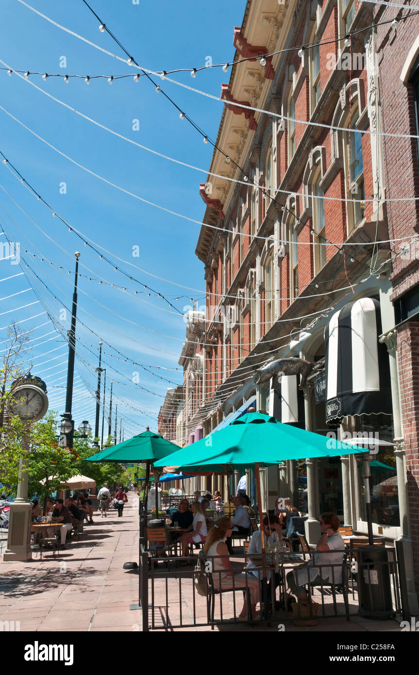 Colorado, Denver, Larimer Square, sidewalk cafe restaurant Stock Photo ...