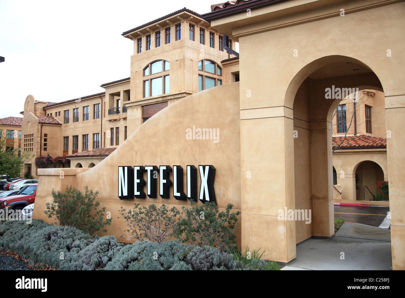 NETFLIX COMPANY STREET SIGN & LOGO SILICON VALLEY TECH COMPANY 25 March ...