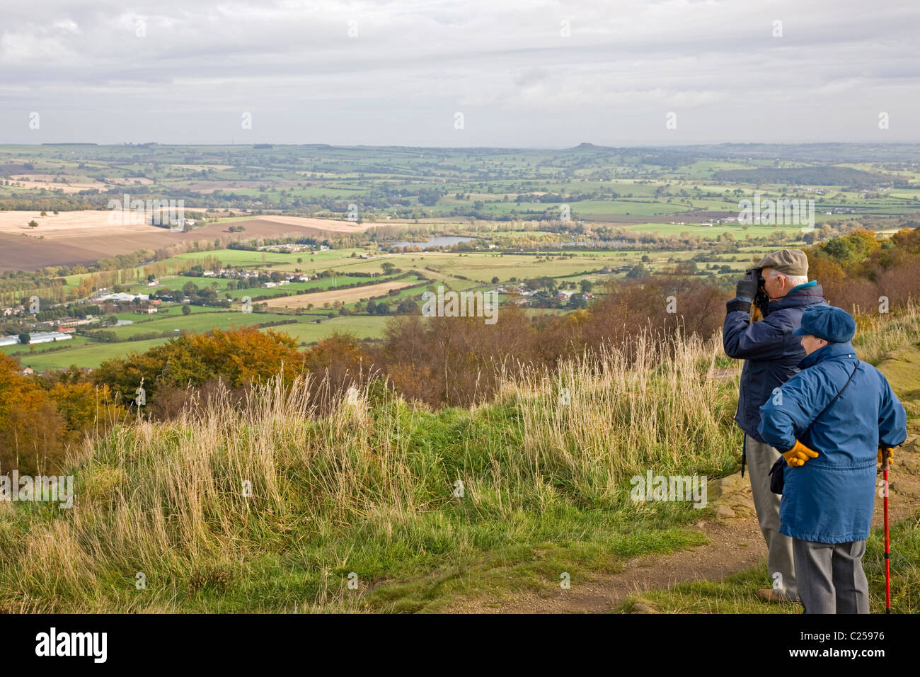 View across Lower Wharfedale and Otley from the Chevin Ridge at ...