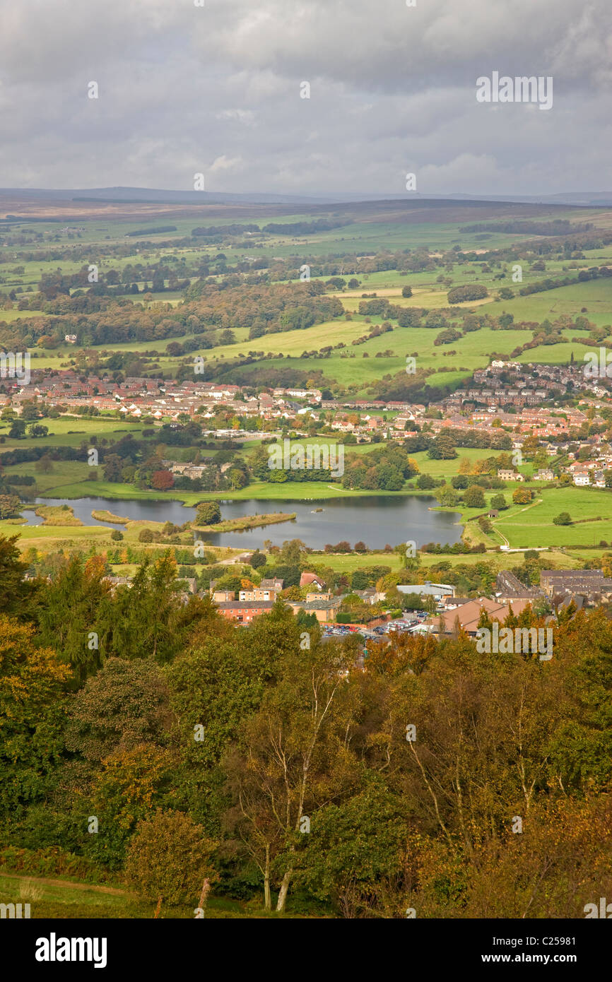 View across Lower Wharfedale and Otley from the Chevin Ridge at ...