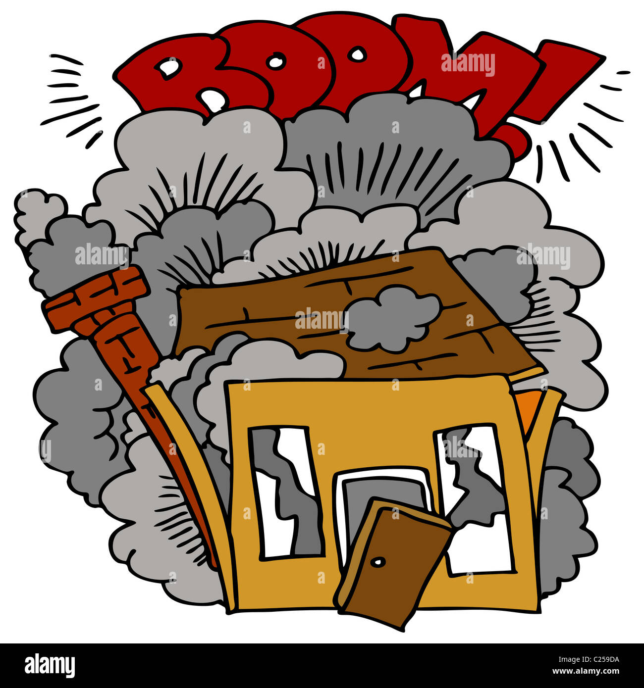 House cartoon demolished hi-res stock photography and images - Alamy
