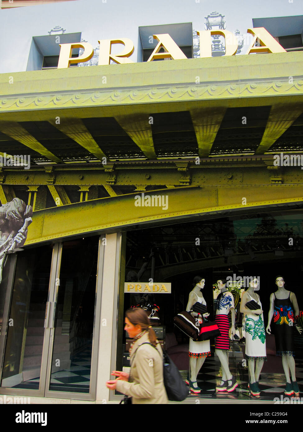 Paris, France, Luxury Fashion Brands, Prada Store; Detail Front, Shop ...