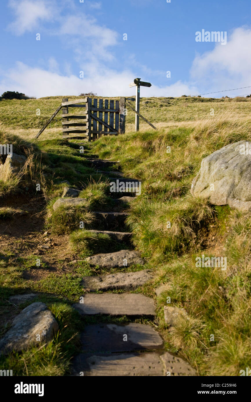 The Bronte Way towards Top Withins Stock Photo - Alamy